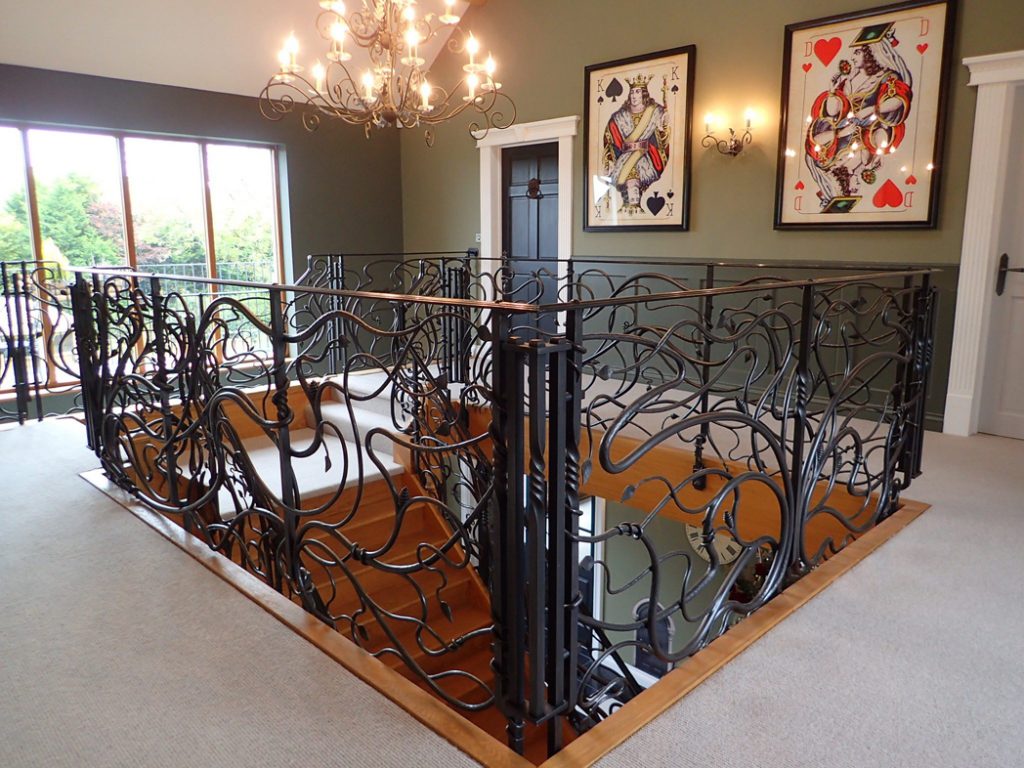 Forged Art Nouveau Staircase | Robert Hills Artist Blacksmith