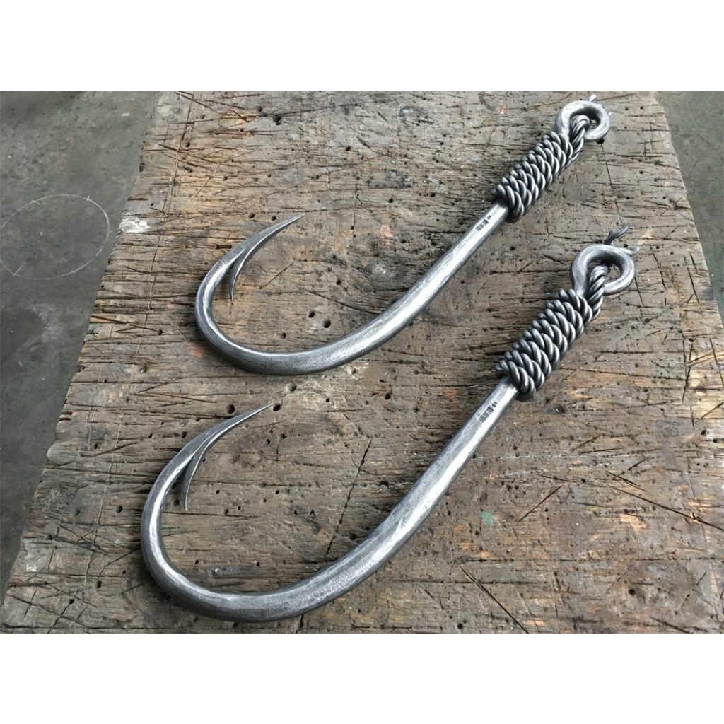 Forged Steel Giant Fishing Hook Sculpture | Robert Hills Artist Blacksmith